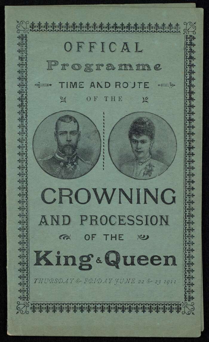 Programme for coronation of King George V and Queen Mary, 1911 ...