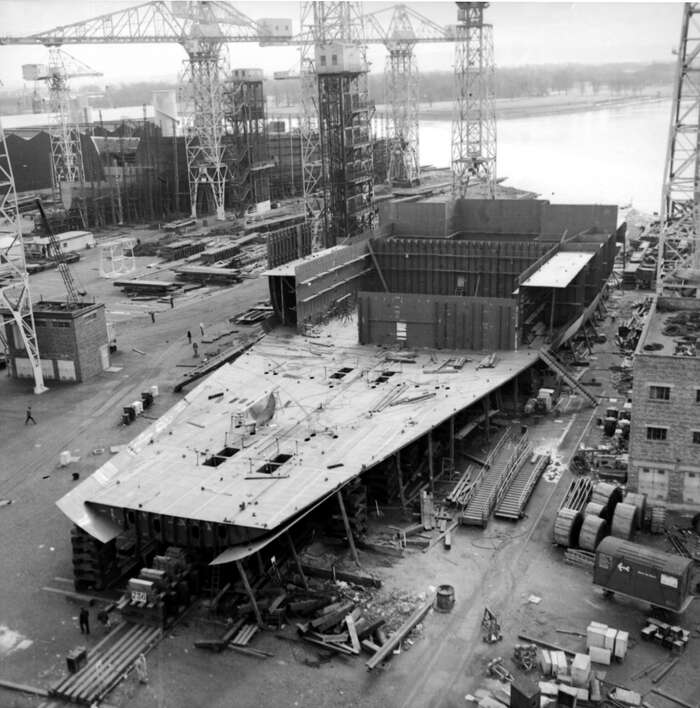 RMS Queen Elizabeth 2 under construction, 1966 | ScotlandsPeople