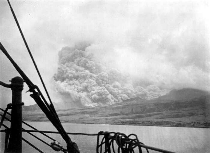 Mount Pelée erupting, Martinique, 1902 | ScotlandsPeople