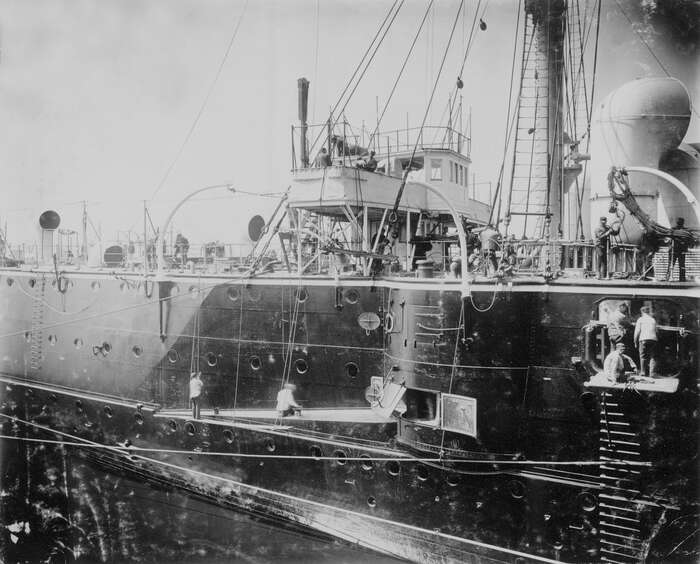 HMS Terrible, part of the starboard side, 1895 | ScotlandsPeople