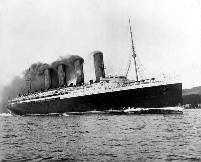 RMS Lusitania on sea trials in the Firth of Clyde, 1907 | ScotlandsPeople