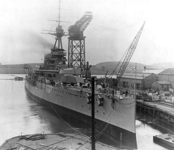 HMS Tiger, Royal Navy Tiger-Class Battlecruiser from the bow end at ...