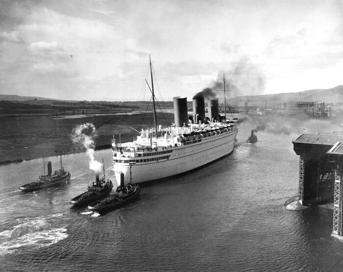 The Canadian Pacific Line ocean liner the RMS Empress of Britain on the ...