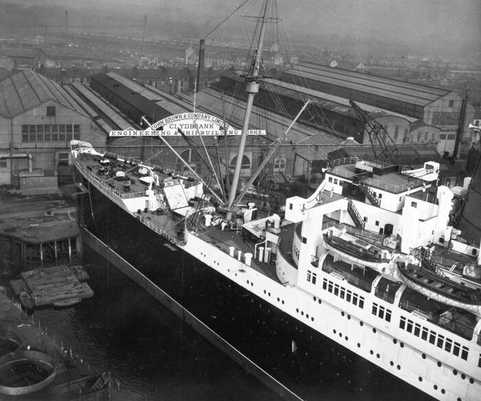 Fore end of the Cunard line ocean liner RMS Queen Mary | ScotlandsPeople