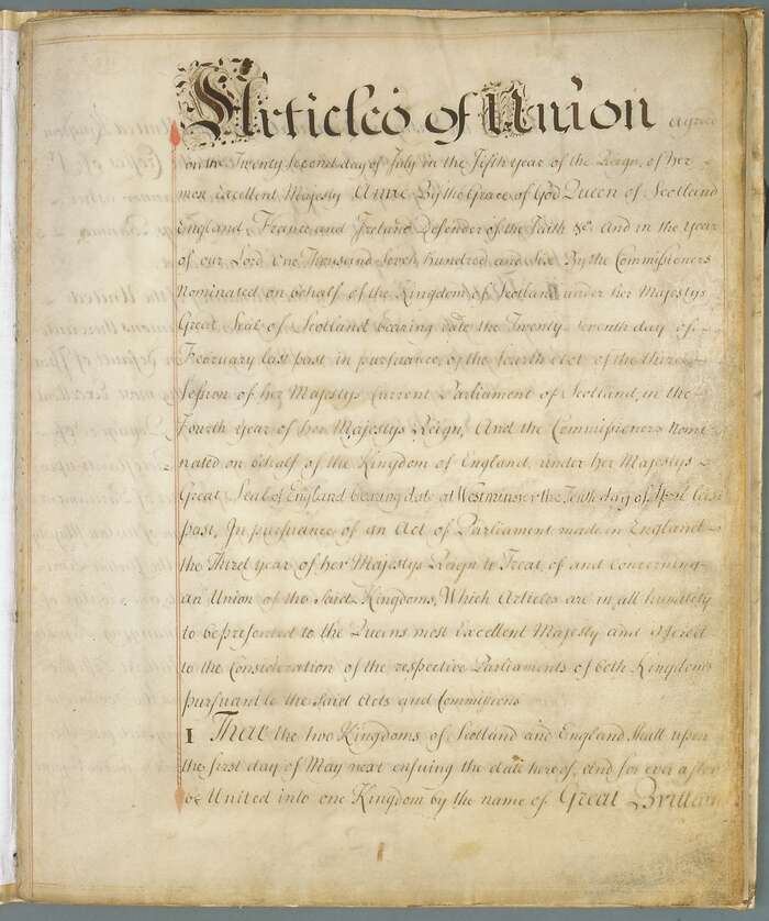 Articles of the Act of Union 1707 | ScotlandsPeople