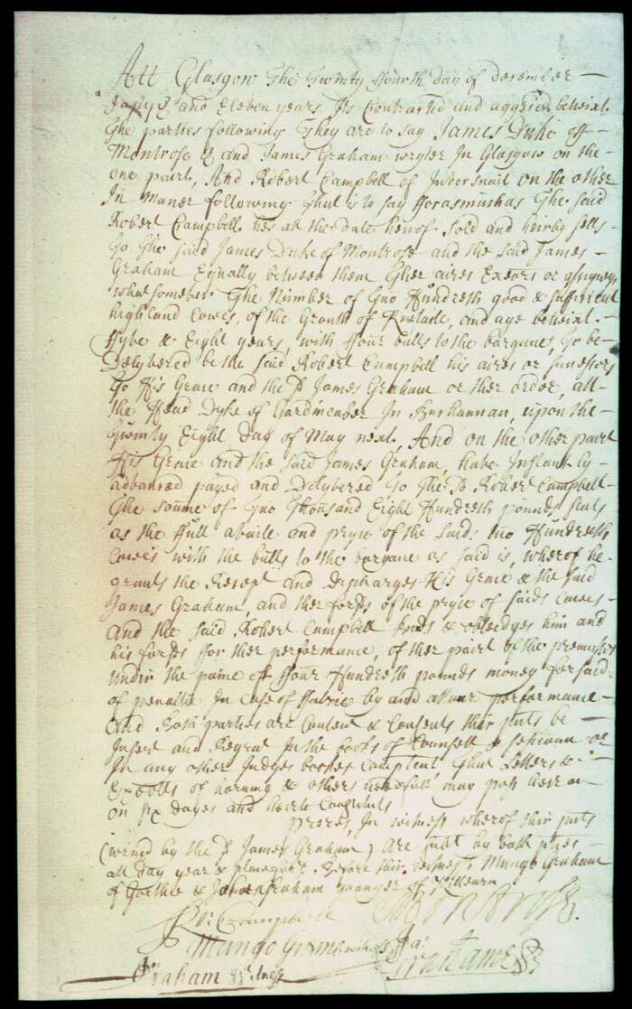 Rob Roy's contract with the Duke of Montrose | ScotlandsPeople