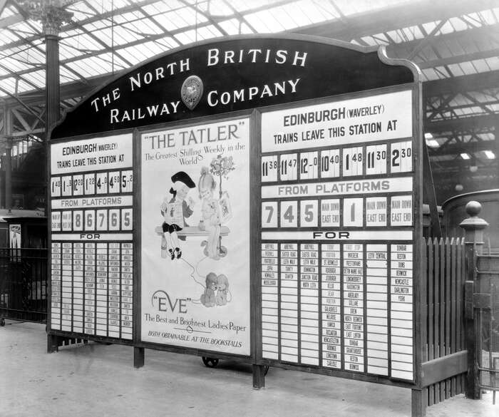 Railway departure board | ScotlandsPeople