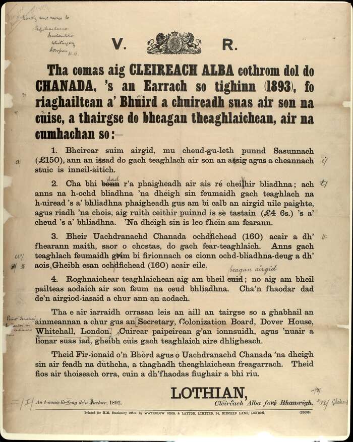 Gaelic colonisation and emigration poster | ScotlandsPeople