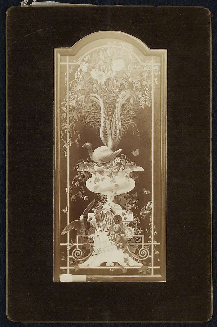 Decorative Victorian satin screen | ScotlandsPeople